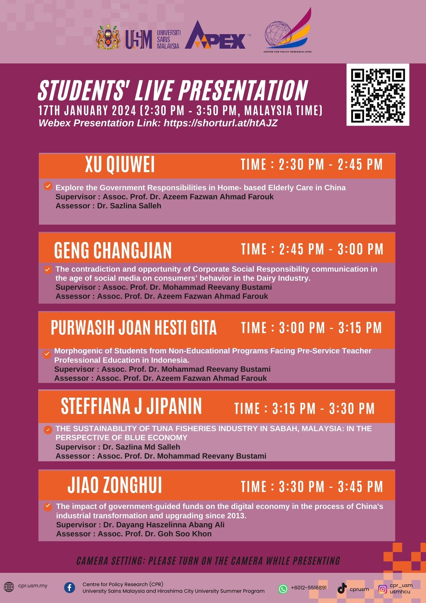 Students’ Presentation POL500 (CPR Students) 17 January 2024